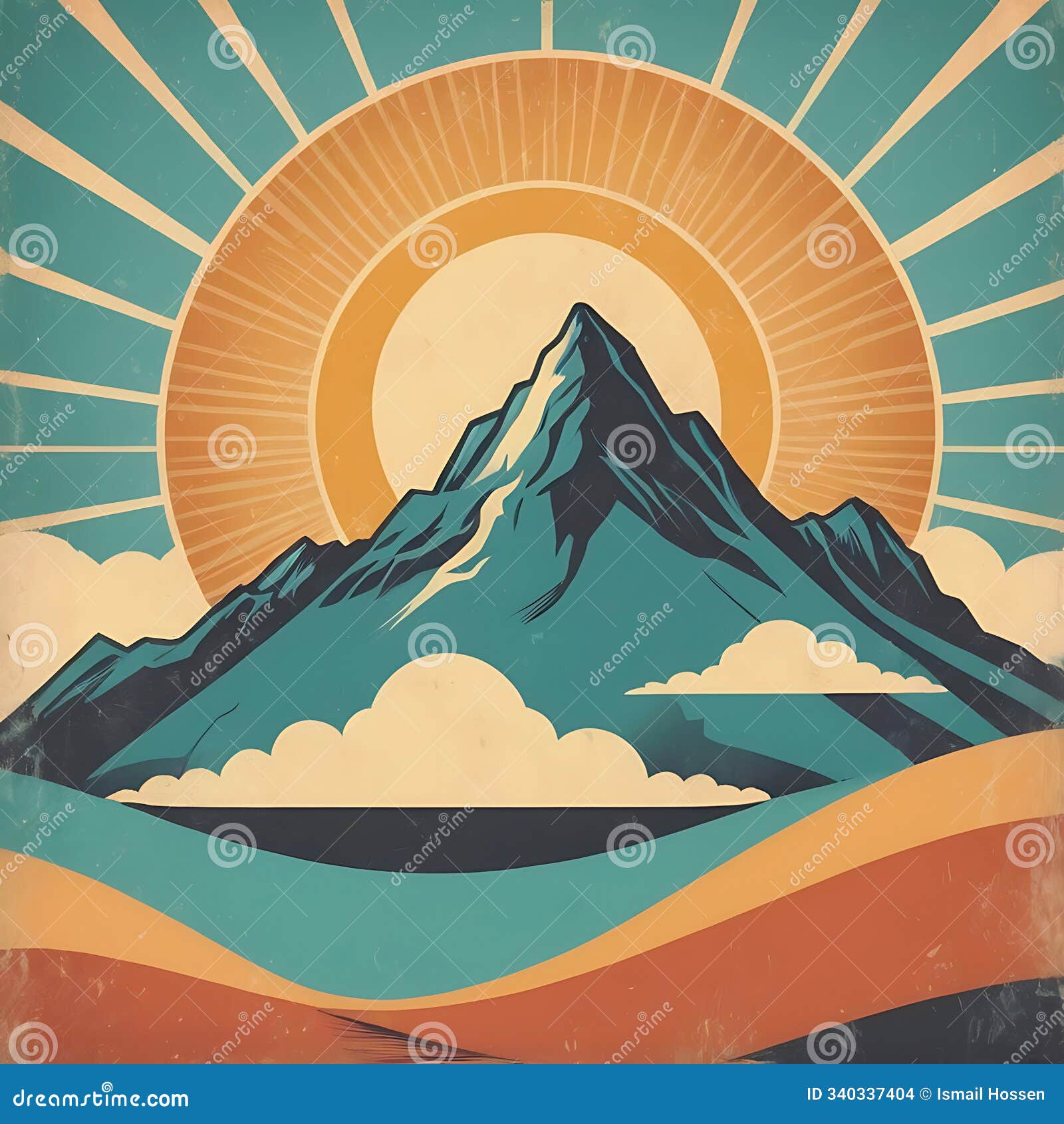 Best Vintage Sun Retro Background Stock Illustration - Illustration of ...