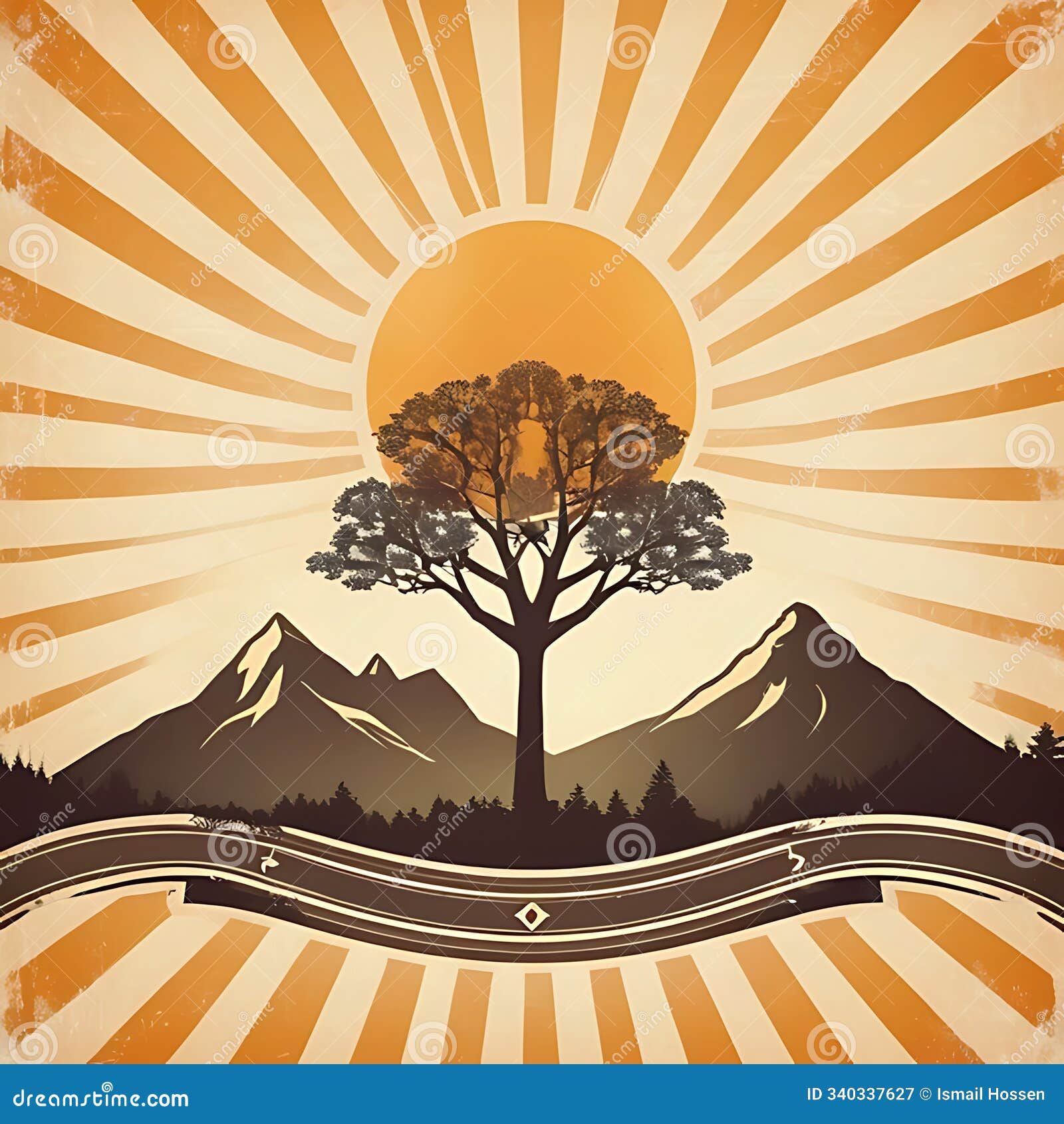 Best Vintage Sun Retro Background Stock Illustration - Illustration of ...