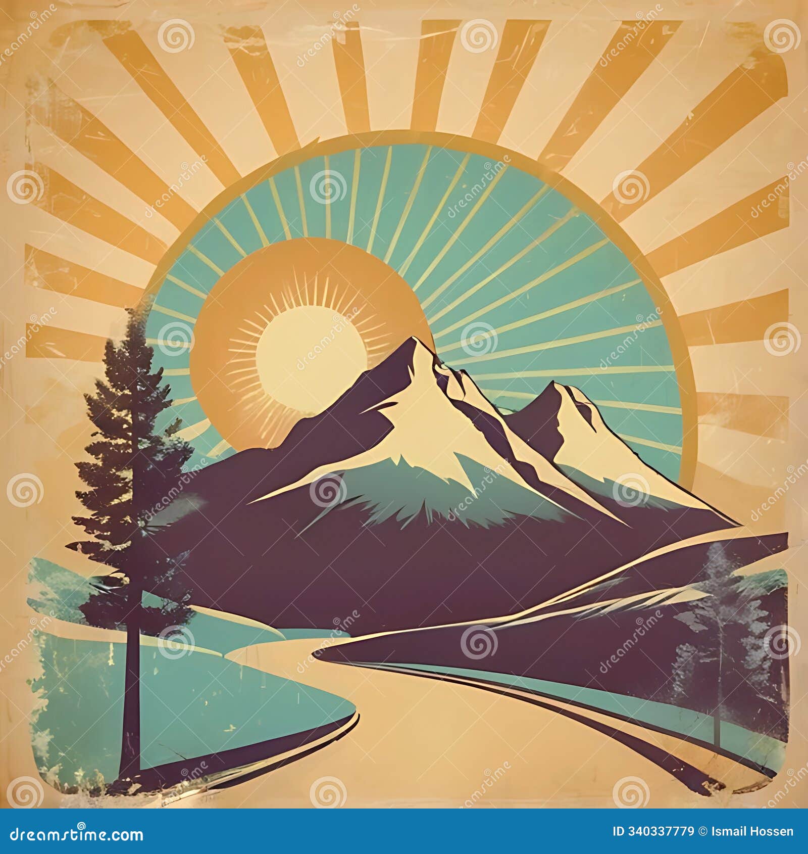 Best Vintage Sun Retro Background Stock Illustration - Illustration of ...