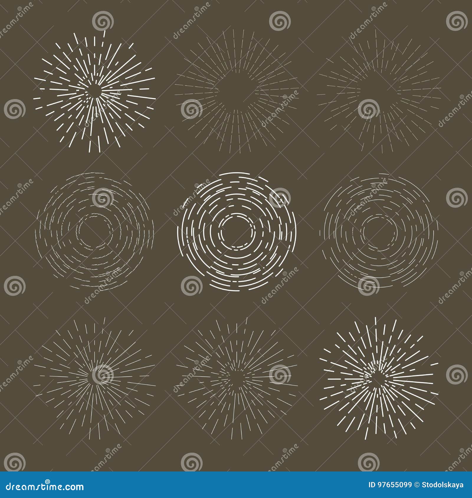 Vintage Sunburst Design - Explosion or Outburst Stock Vector ...