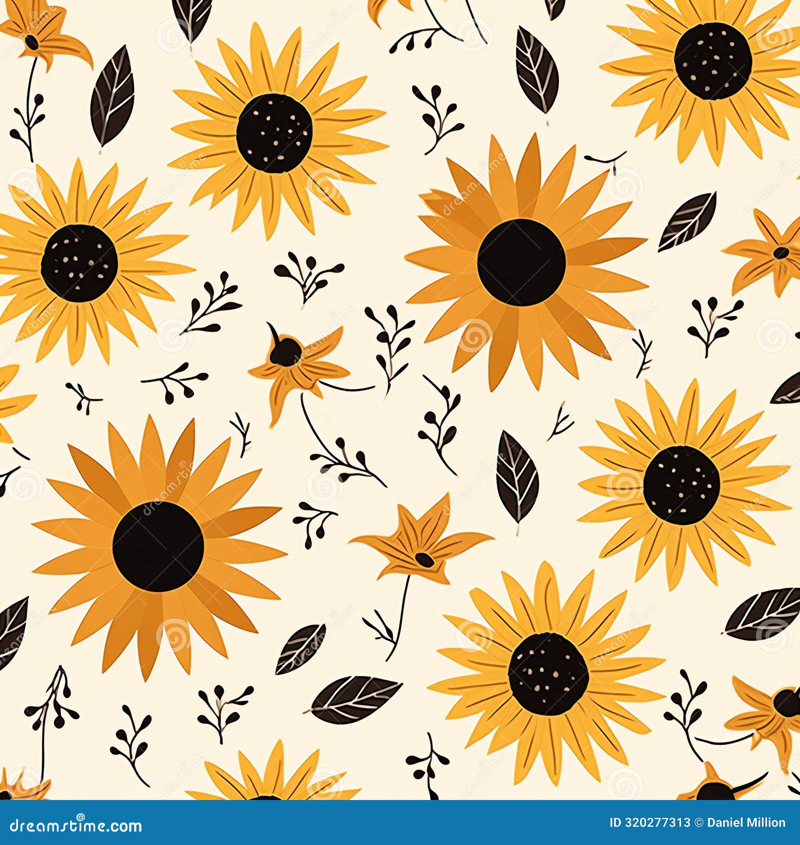 Vintage Sunflower Stamp On White Background - Accurate And Detailed ...