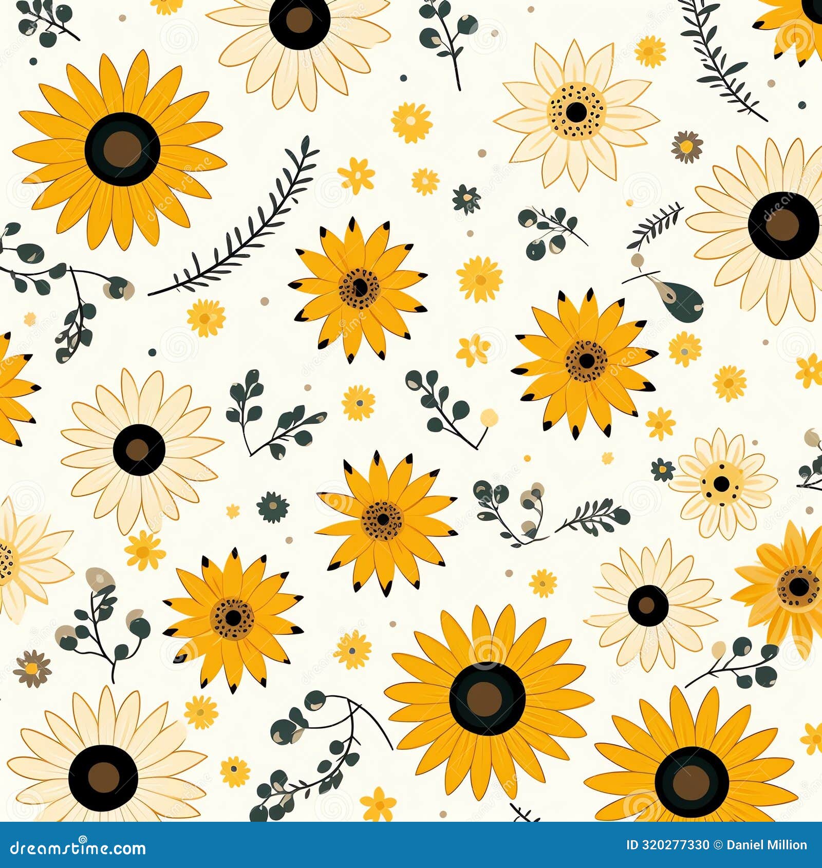 Vintage Sunflower Stamp On White Background - Accurate And Detailed ...