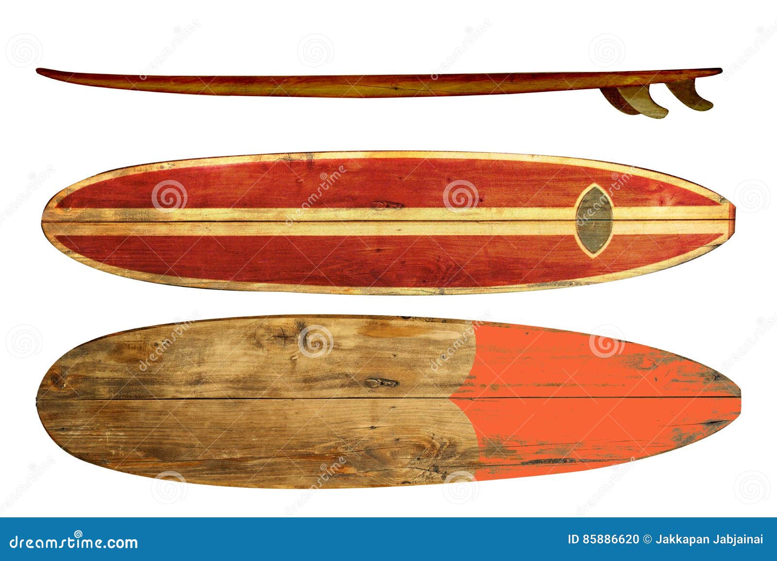 Vintage Surfboard Isolated on White Stock Photo - Image of custom ...