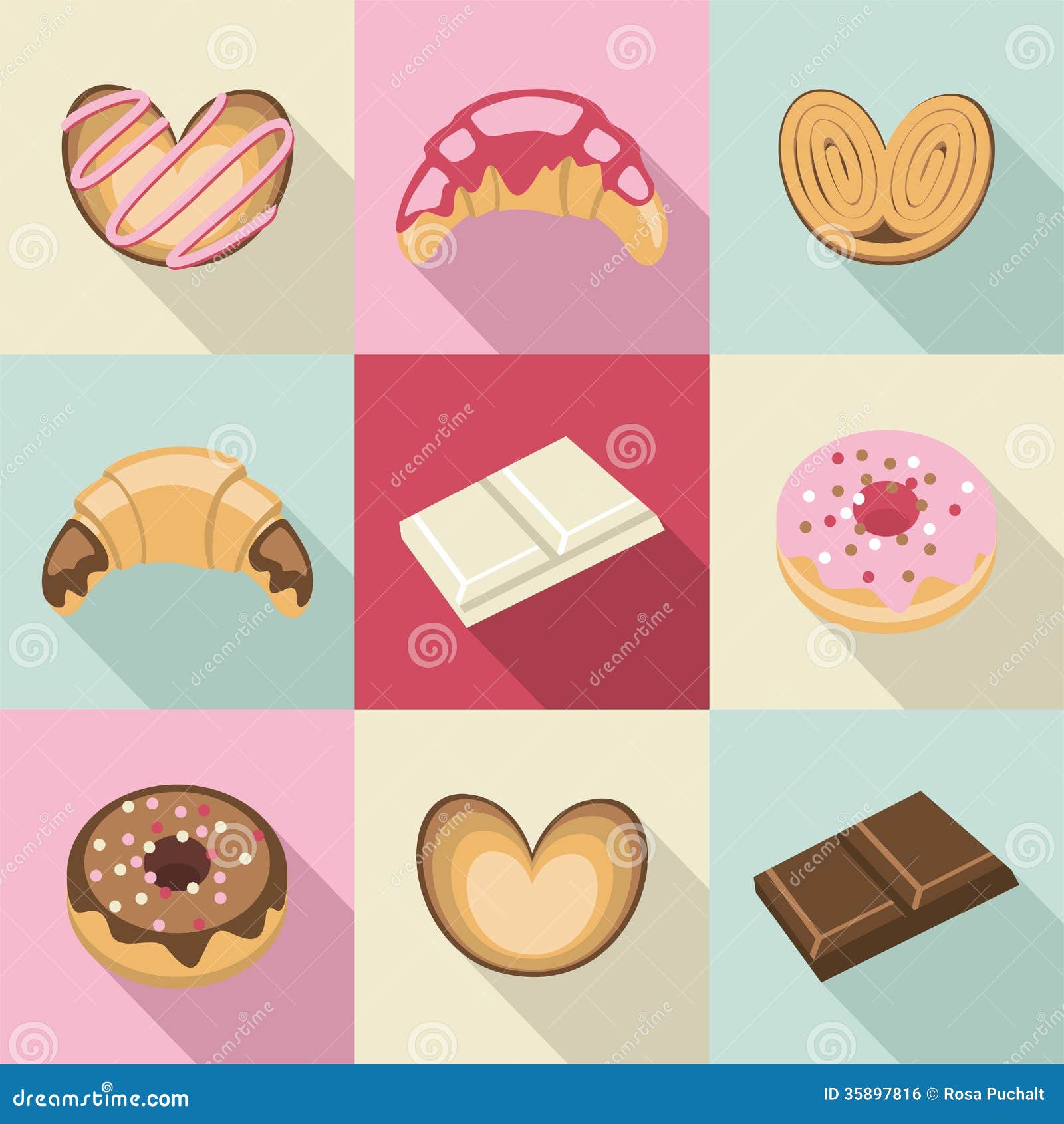 Vintage Sweets and Pastries Stock Vector - Illustration of fruit ...