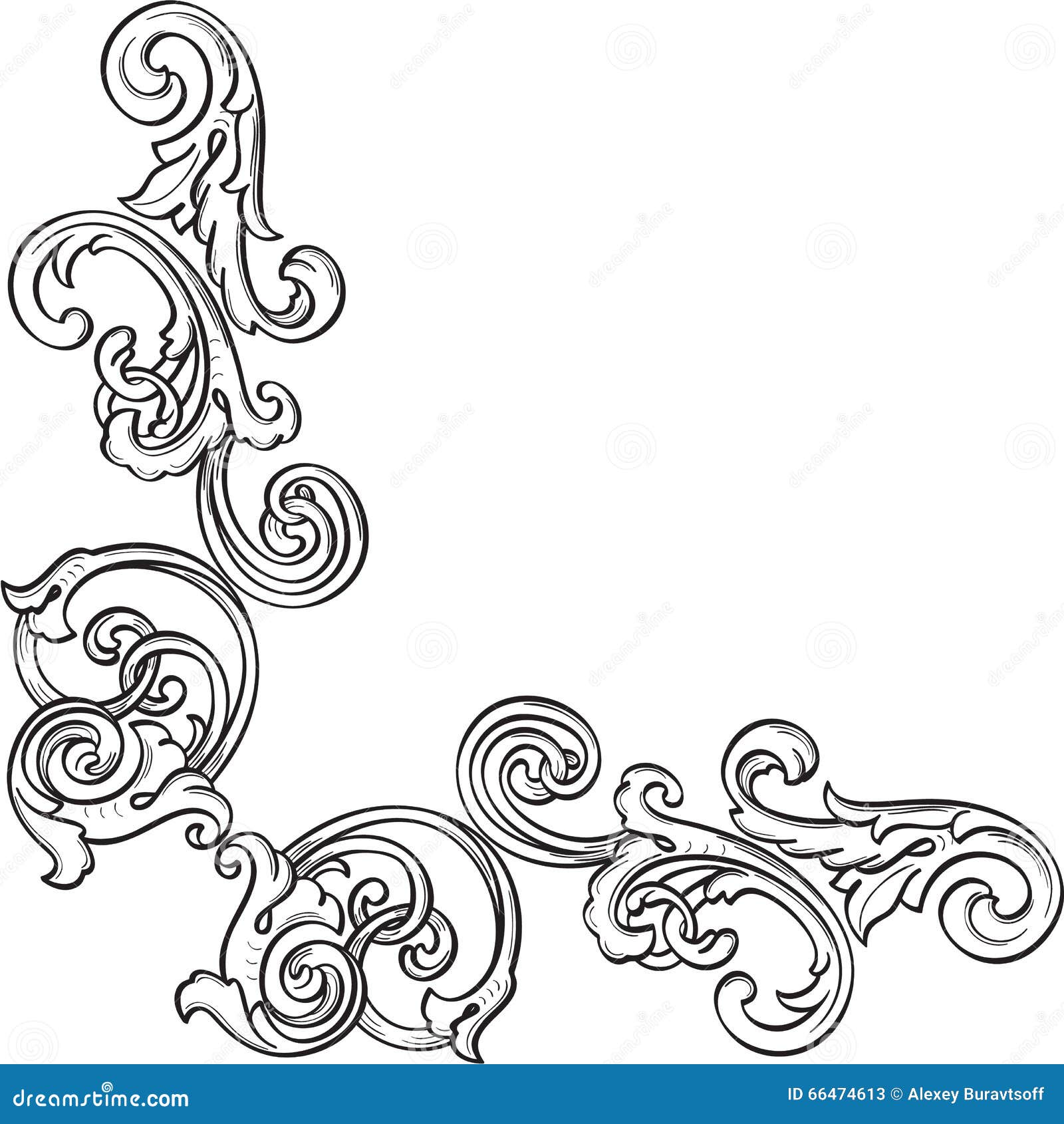 Swirl Corner Black Design Cartoon Vector | CartoonDealer.com #54976777