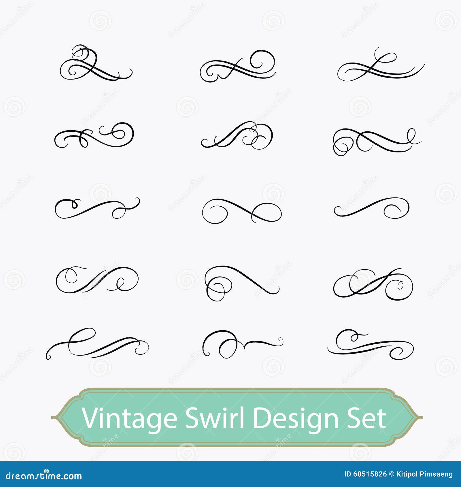 Vintage swirl set stock vector. Illustration of embellishments - 60515826