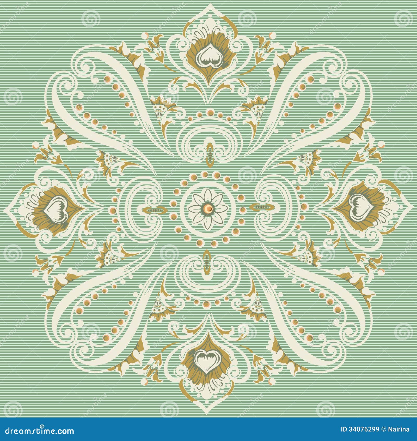 Vintage Swirling Floral Pattern Stock Vector - Illustration of ornate ...