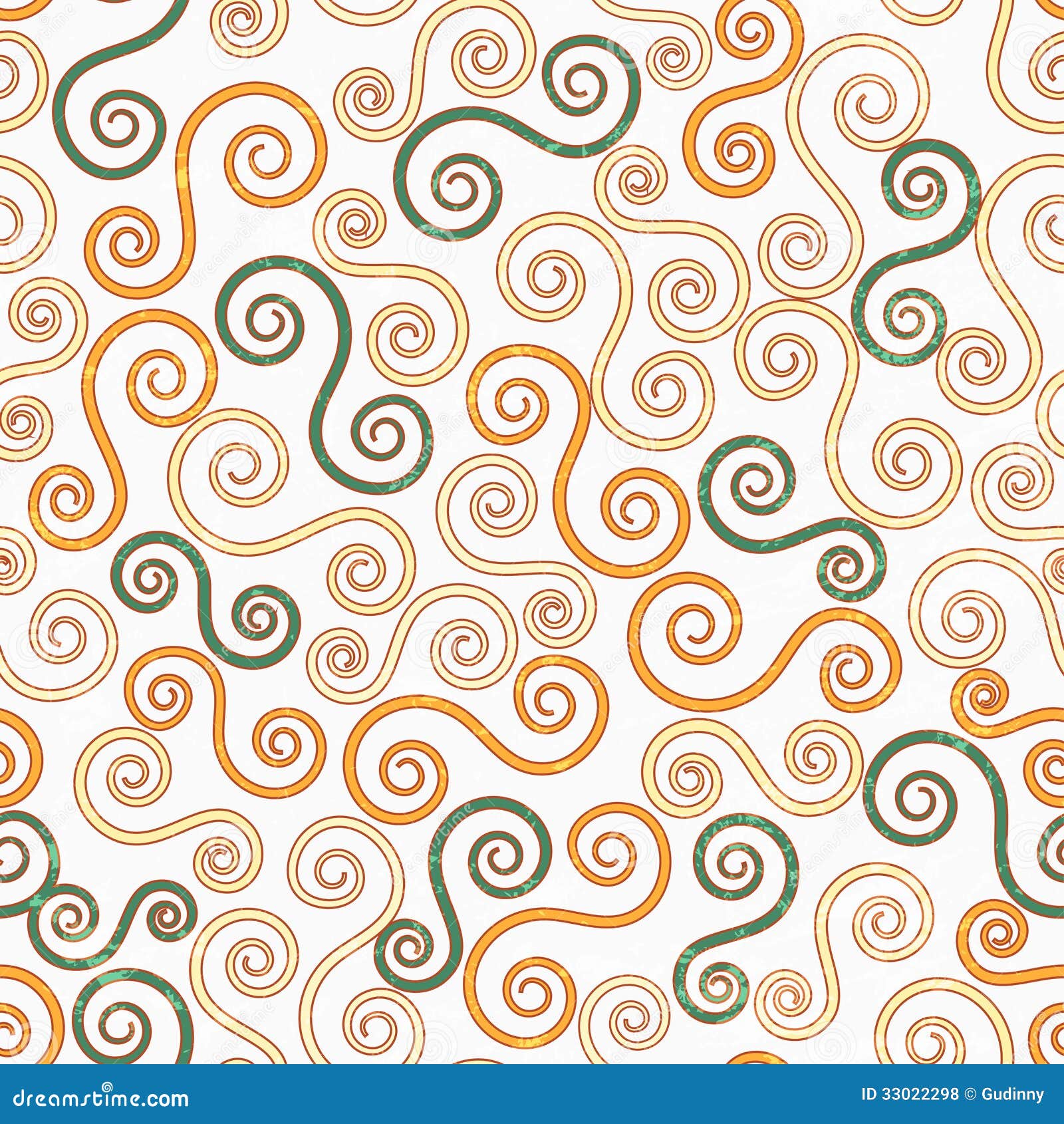 Vintage Swirls Seamless Pattern with Grunge Effect Stock Vector ...