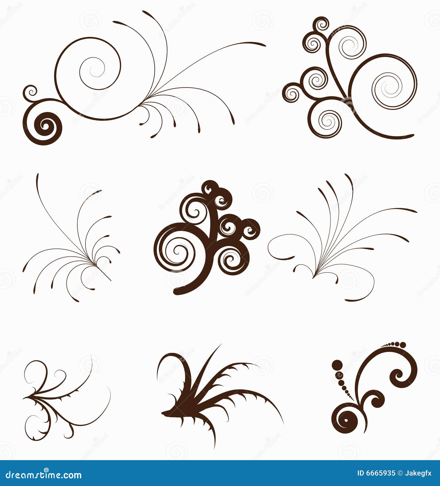 Vintage Swirly Elements for Design. Stock Illustration - Illustration ...