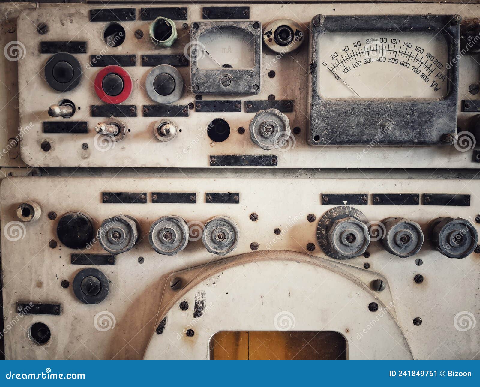 Vintage Switch Control Panel with Many Buttons Stock Image - Image of ...