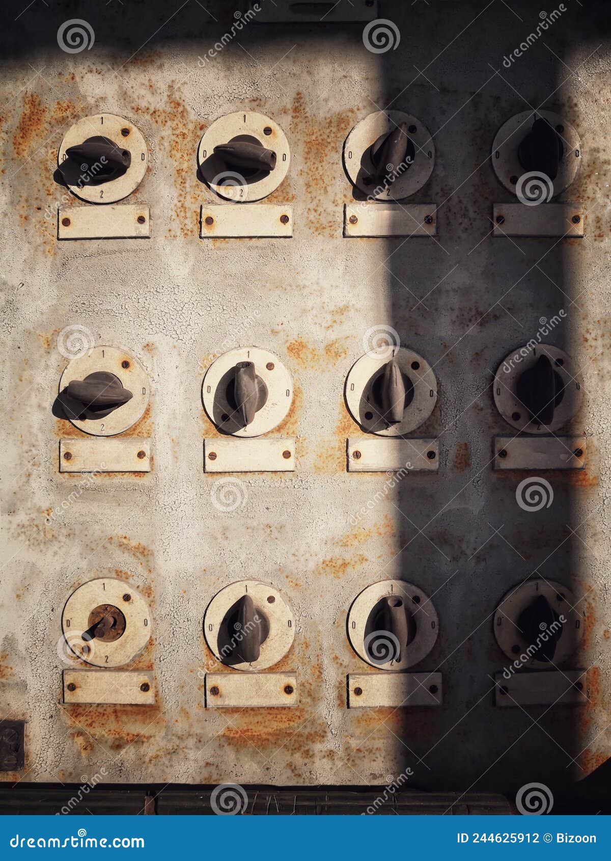 Vintage Switch Control Panel with Many Buttons Stock Photo - Image of ...