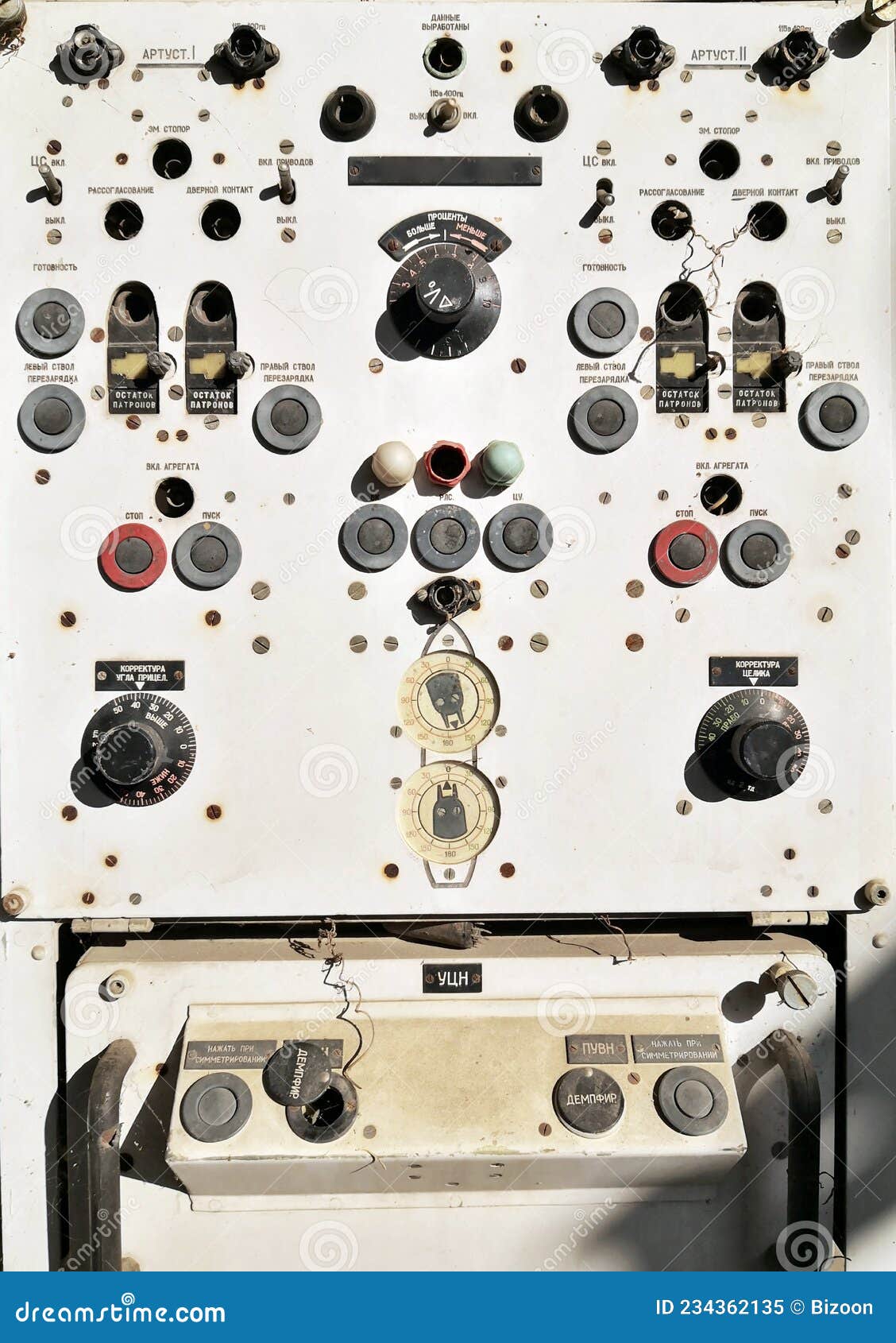 Vintage Switch Control Panel with Many Buttons Stock Image - Image of ...