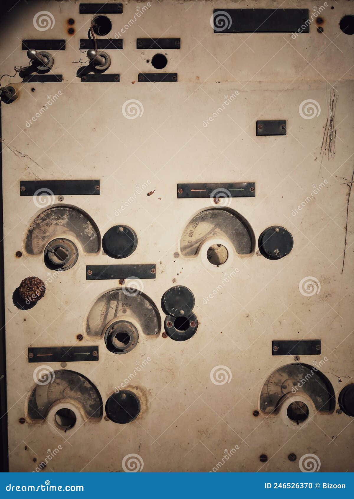 Vintage Switch Control Panel with Many Buttons Stock Photo - Image of ...