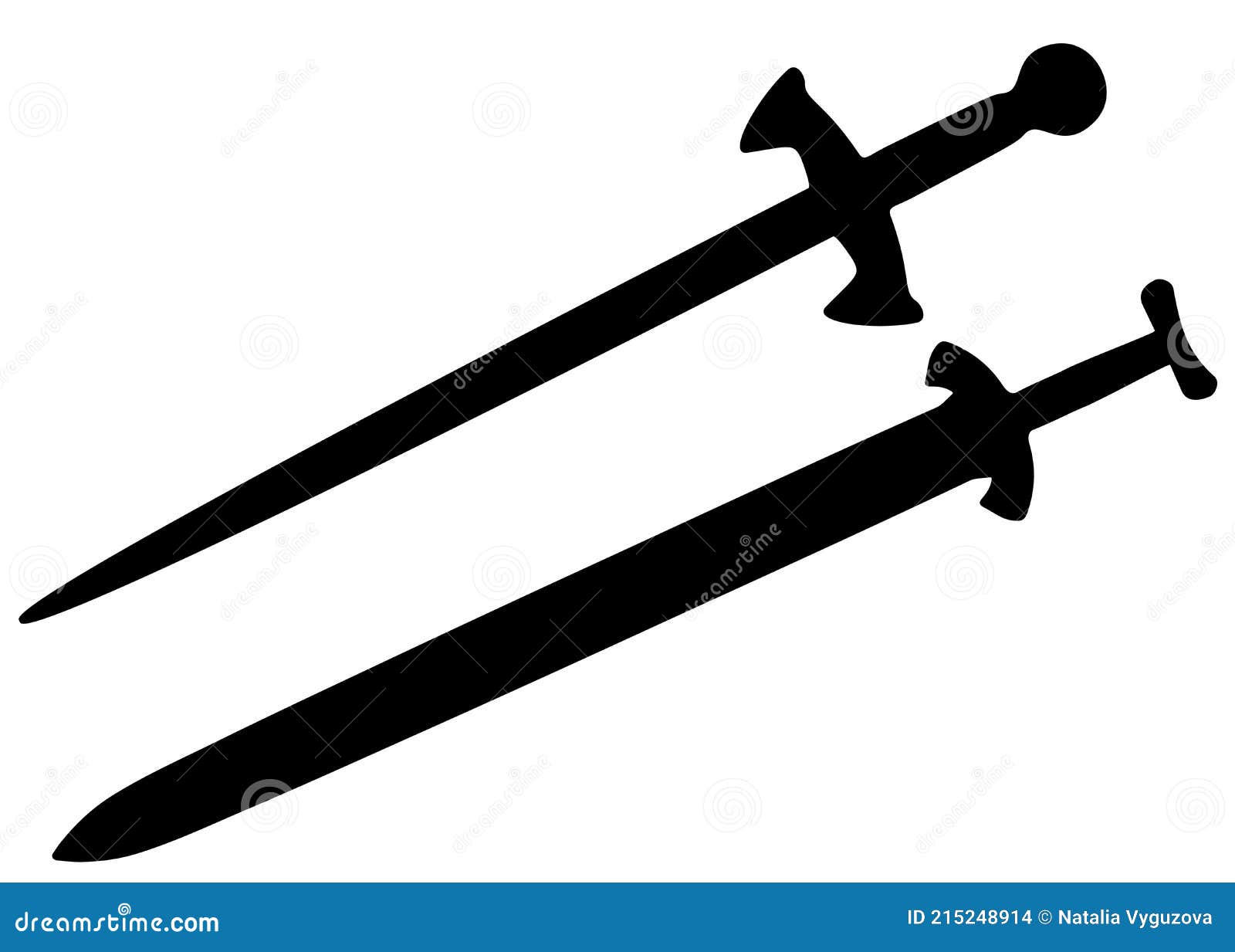 Vintage swords in a set. stock vector. Illustration of knife - 215248914