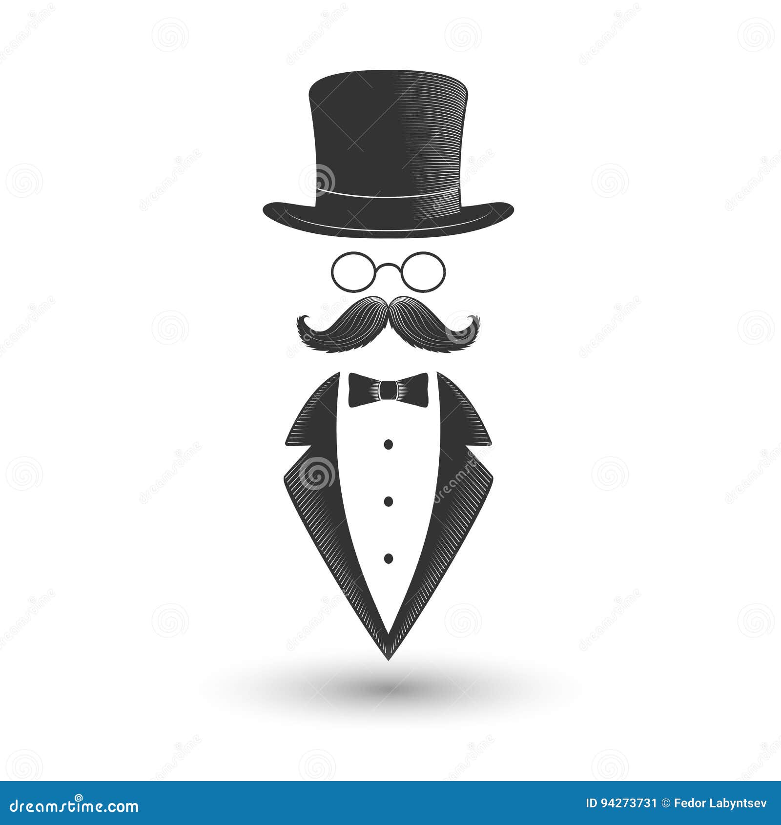 Vintage symbol gentleman. stock vector. Illustration of sign - 94273731