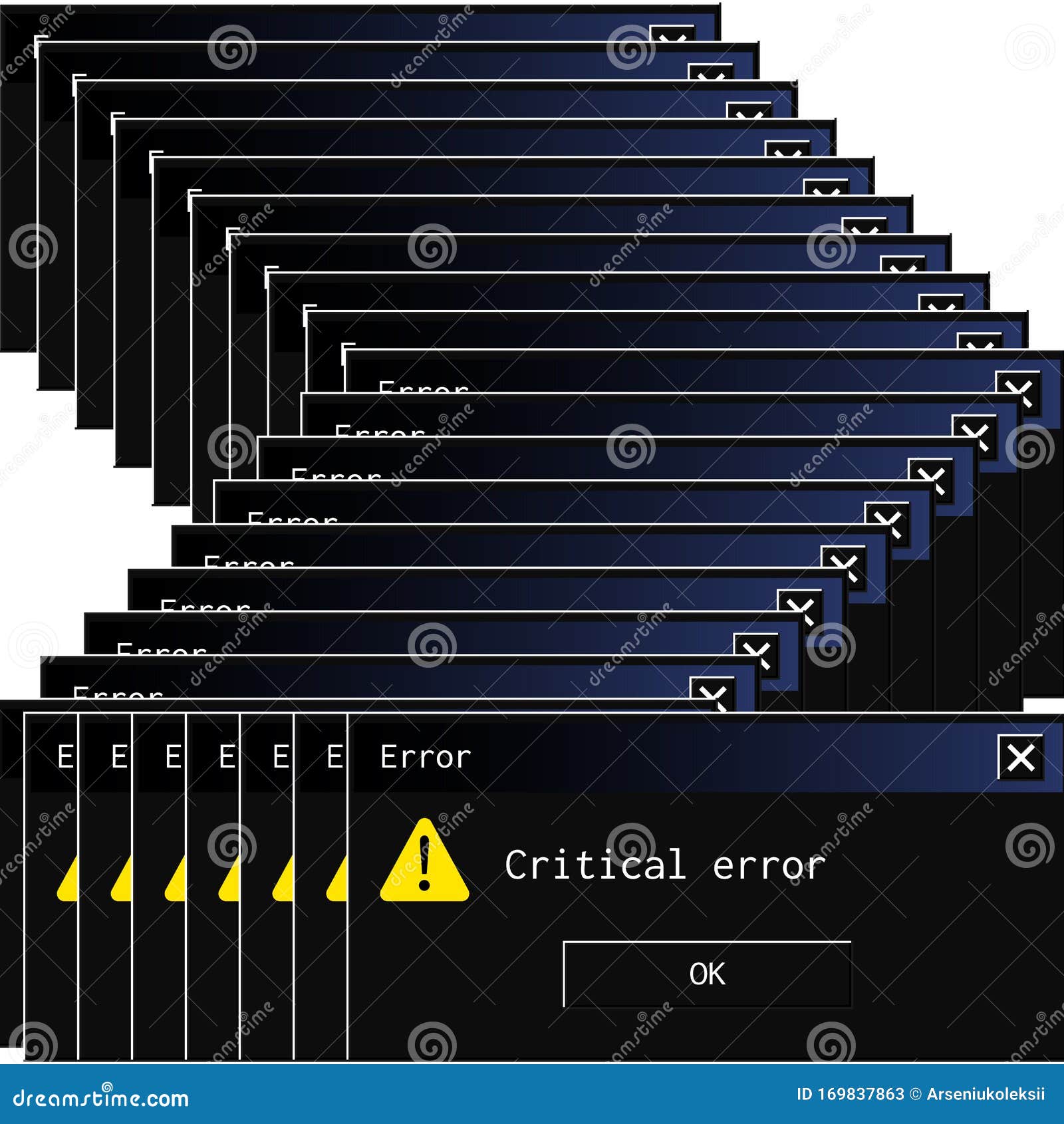 Vintage System Error Message Stock Vector - Illustration of fail ...