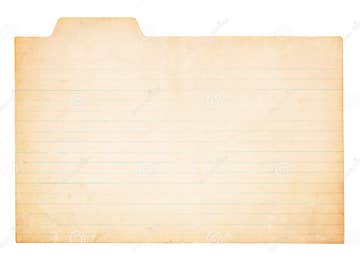 Vintage Tabbed Index Card stock photo. Image of file - 26084186