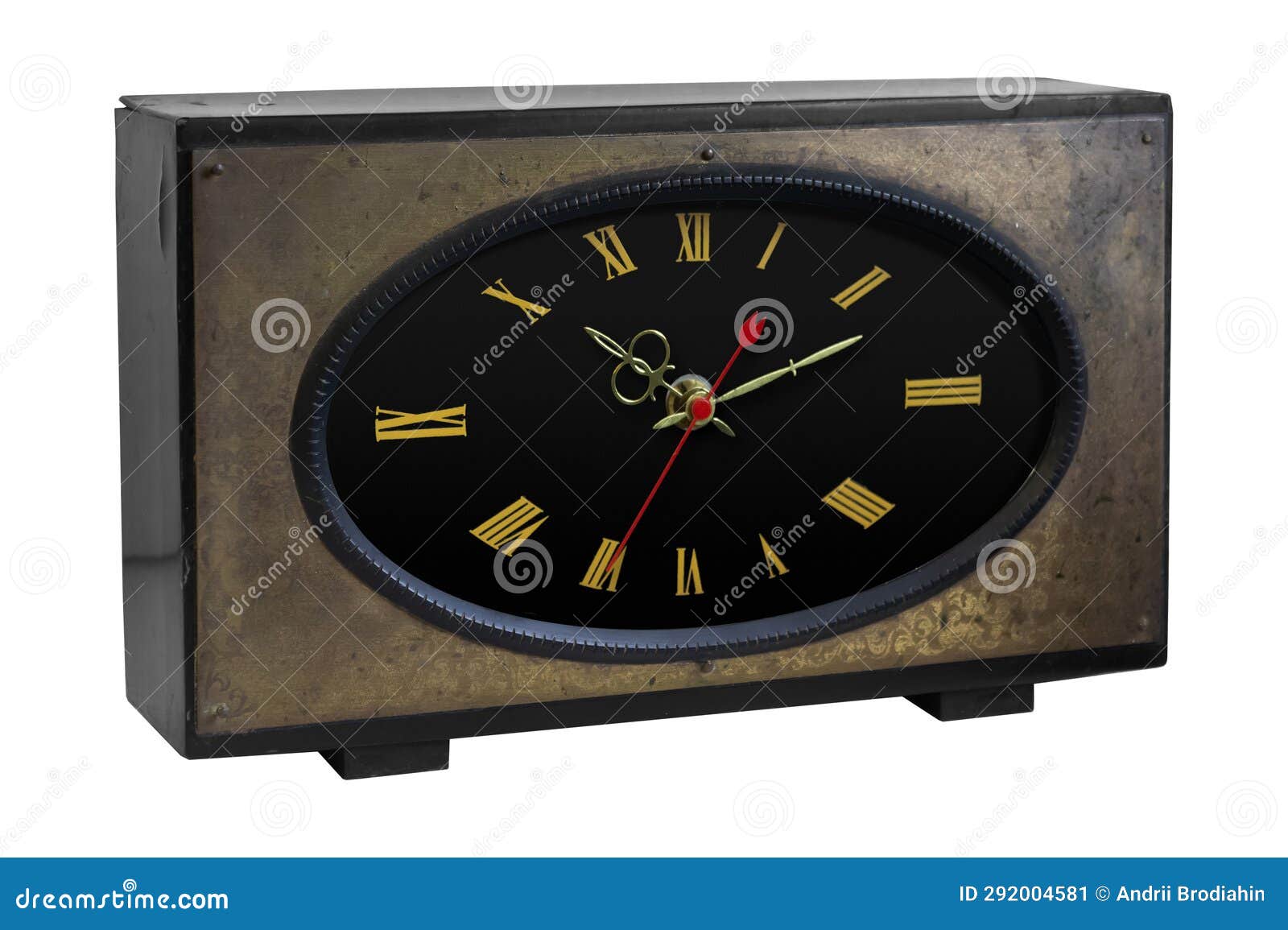 Vintage Table Clocks. Isolated on White Background Stock Image - Image ...