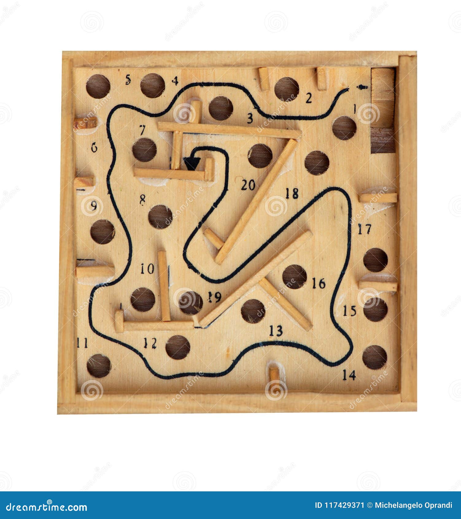 Vintage Table Game Labyrinth Isolated on White Background Stock Image ...