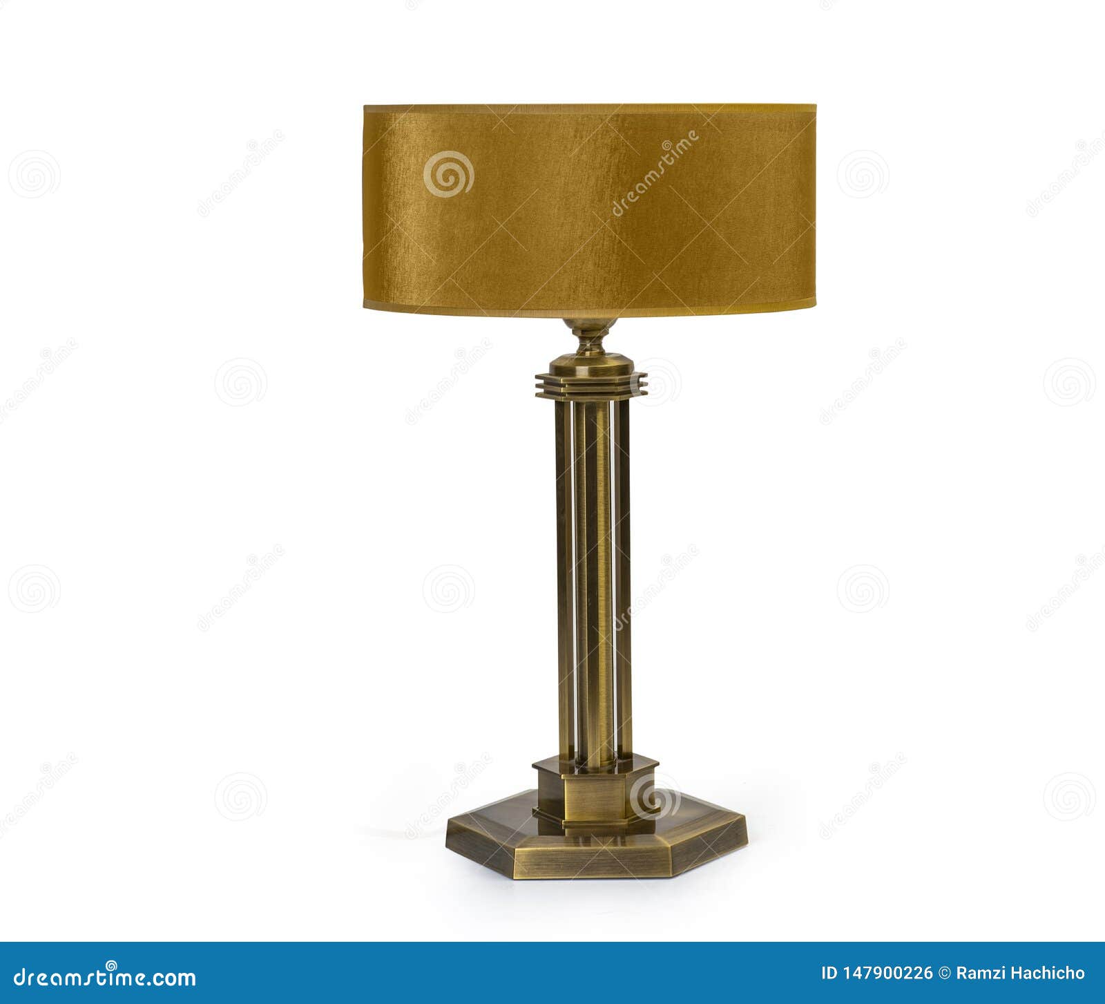Vintage Table Lamp Isolated on White Background Stock Photo - Image of ...