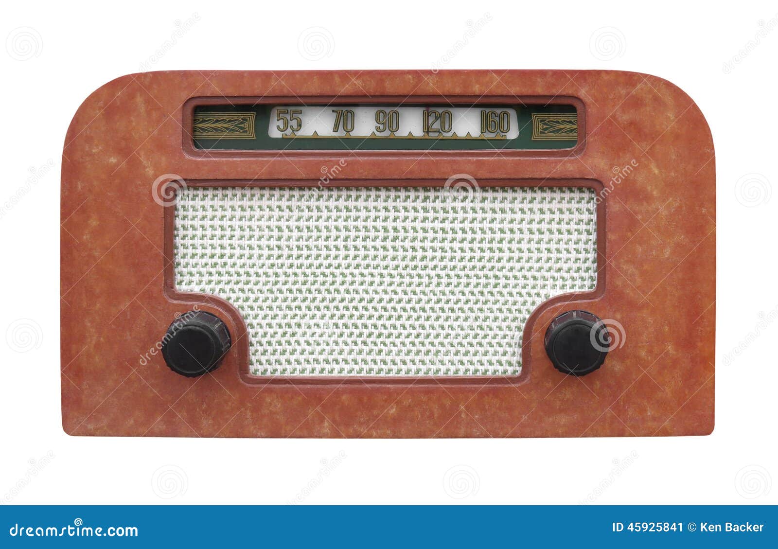 Vintage Table Radio Isolated. Stock Image - Image of table, covered ...