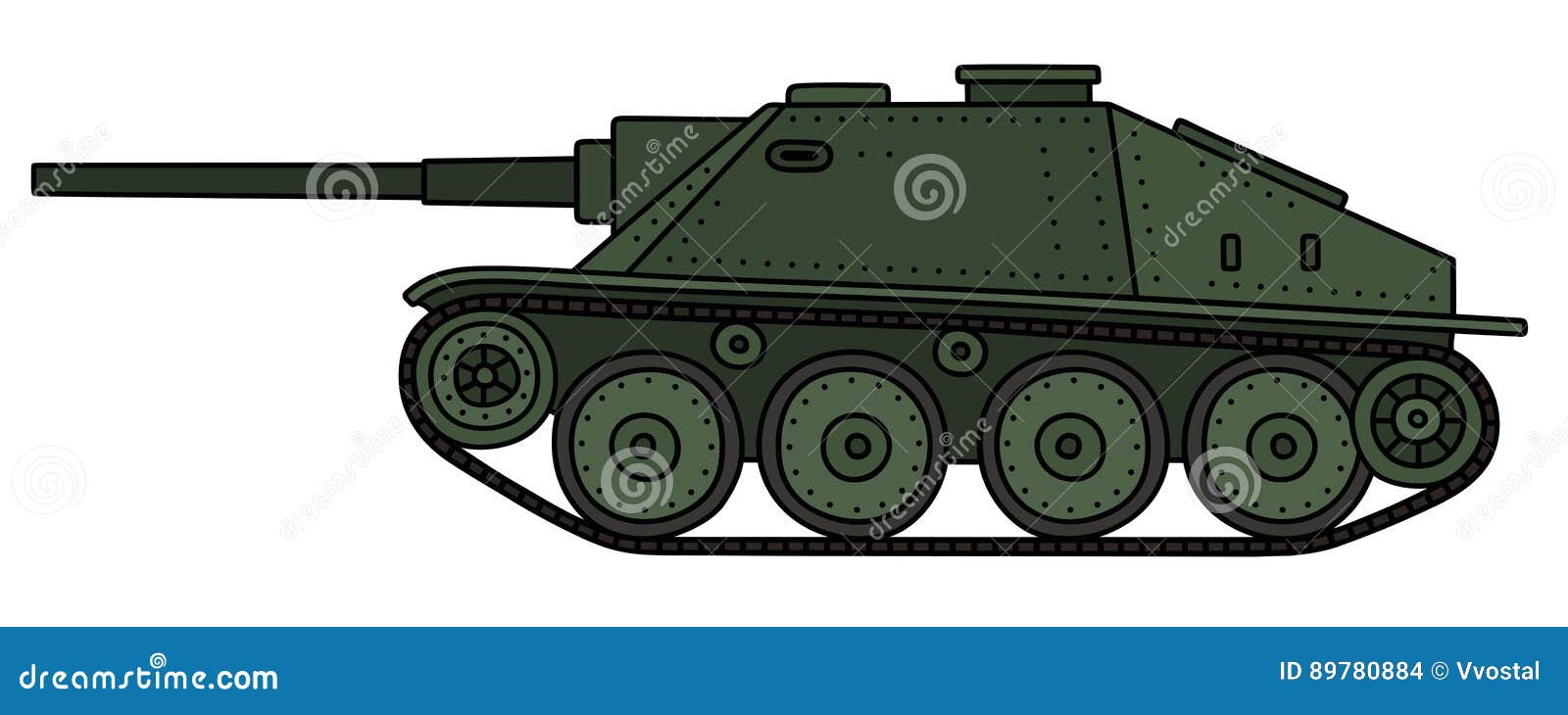 Vintage tank destroyer stock vector. Illustration of destroyer - 89780884