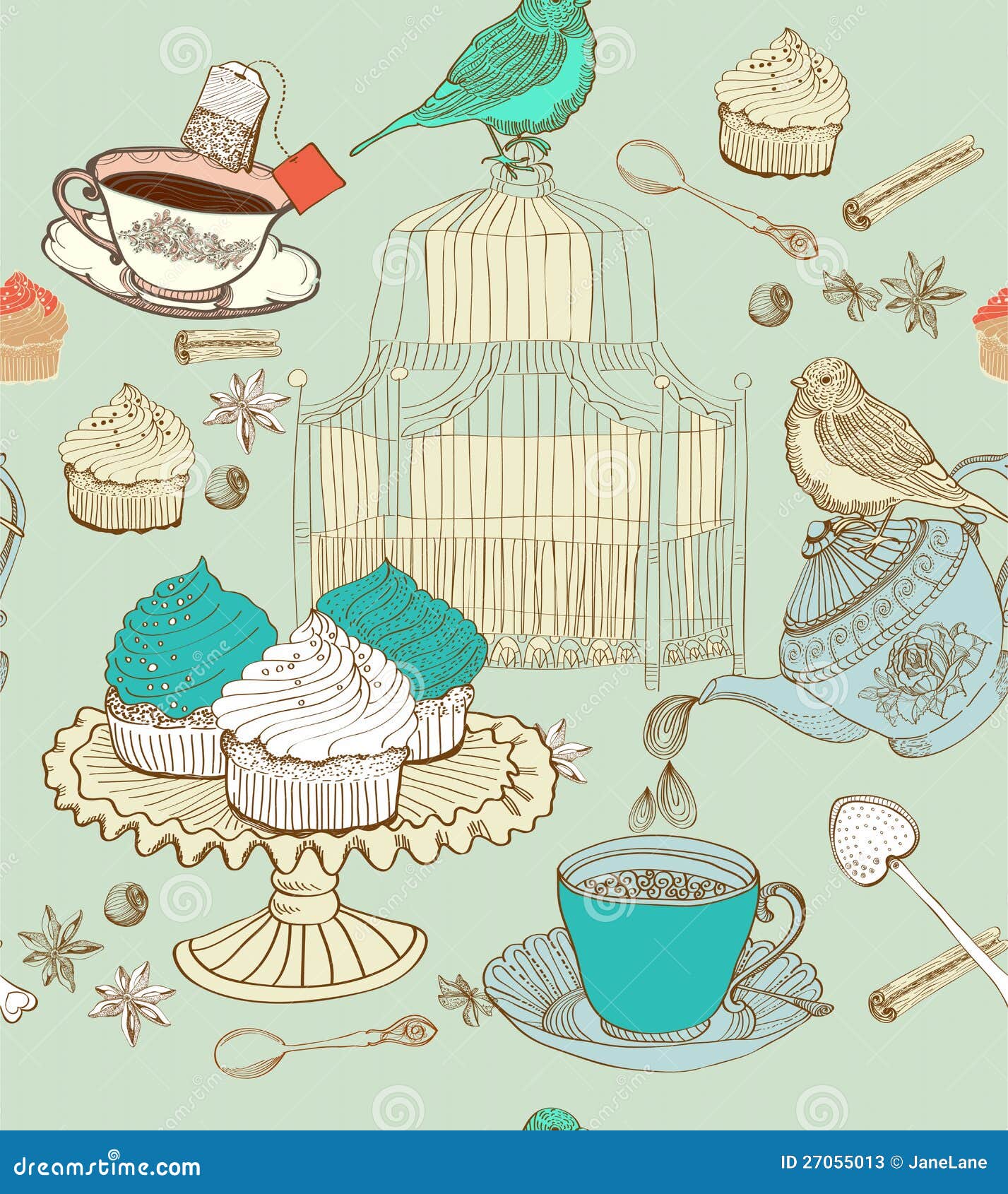 Antique Tea Party Background
