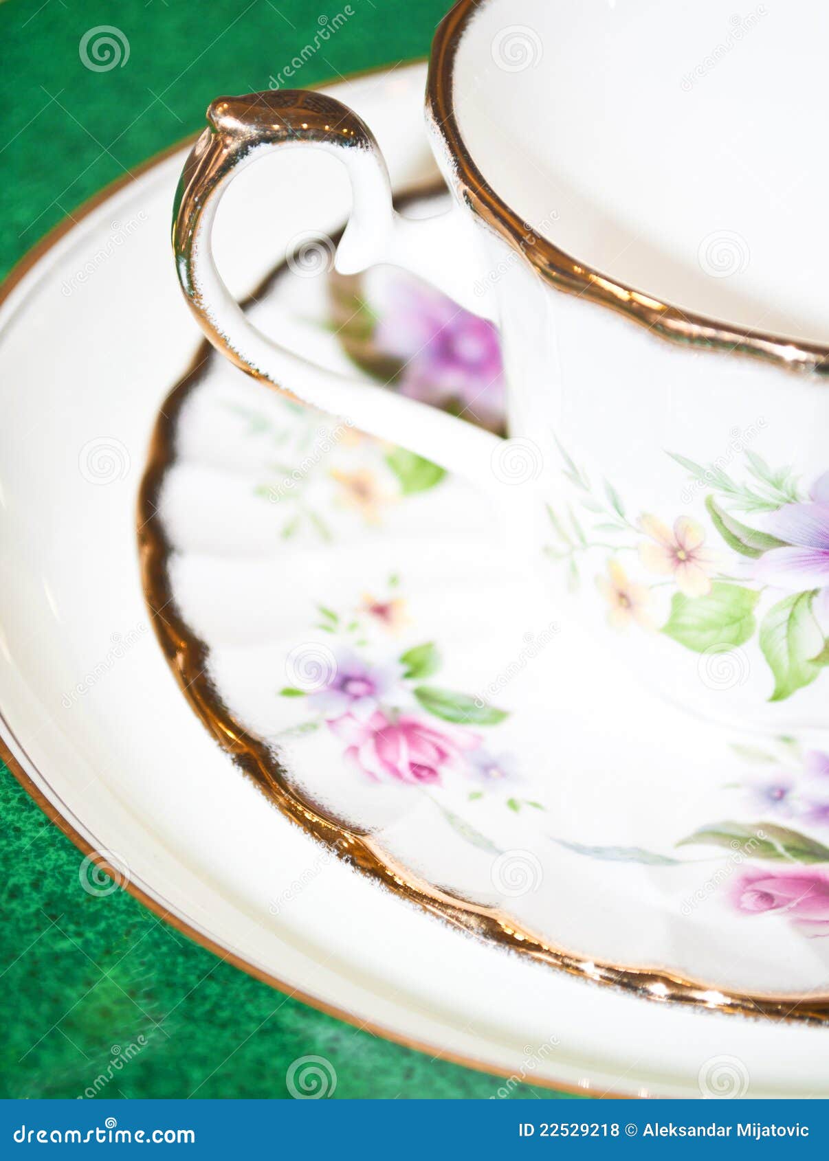 Vintage Tea or Coffee Cup with Floral Pattern Stock Photo - Image of ...