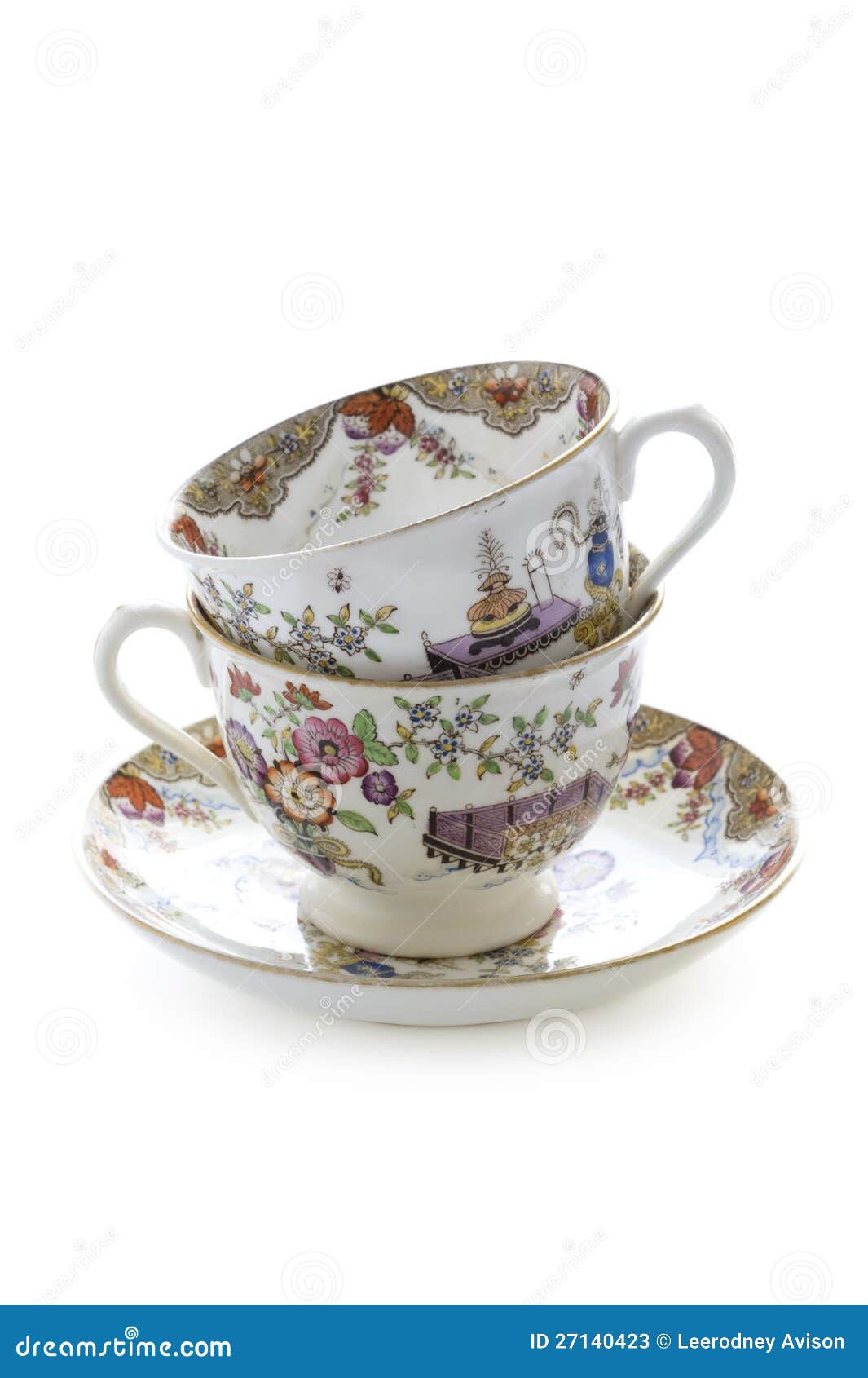 Vintage tea cups stock image. Image of shot, flower, life - 27140423