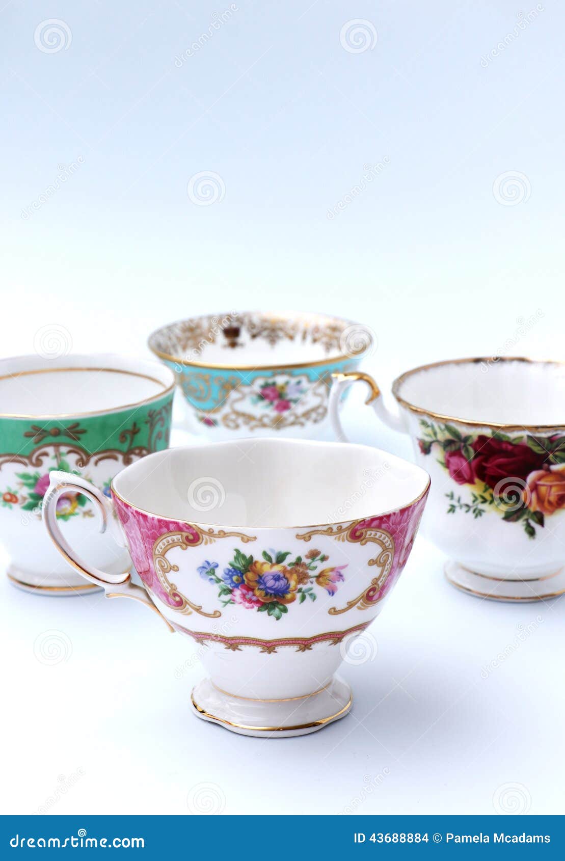Vintage Tea Cups stock photo. Image of stack, china, rustic - 43688884