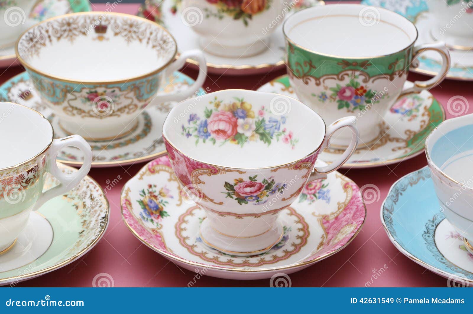 Vintage Tea Cups stock image. Image of blue, royal, china - 42631549