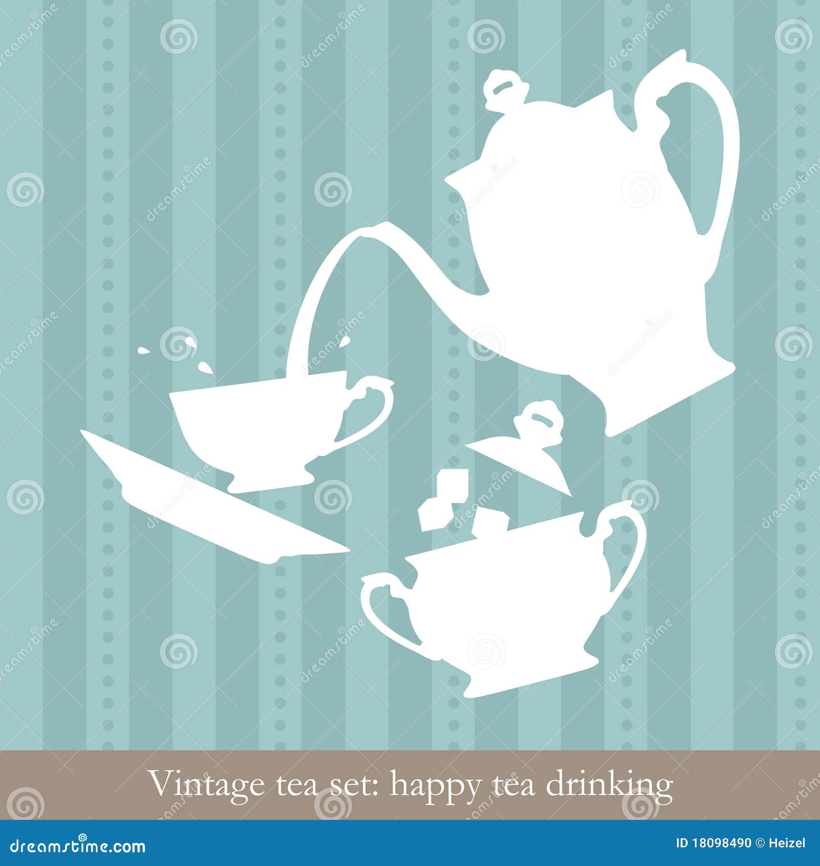 Vintage tea set stock vector. Illustration of service - 18098490