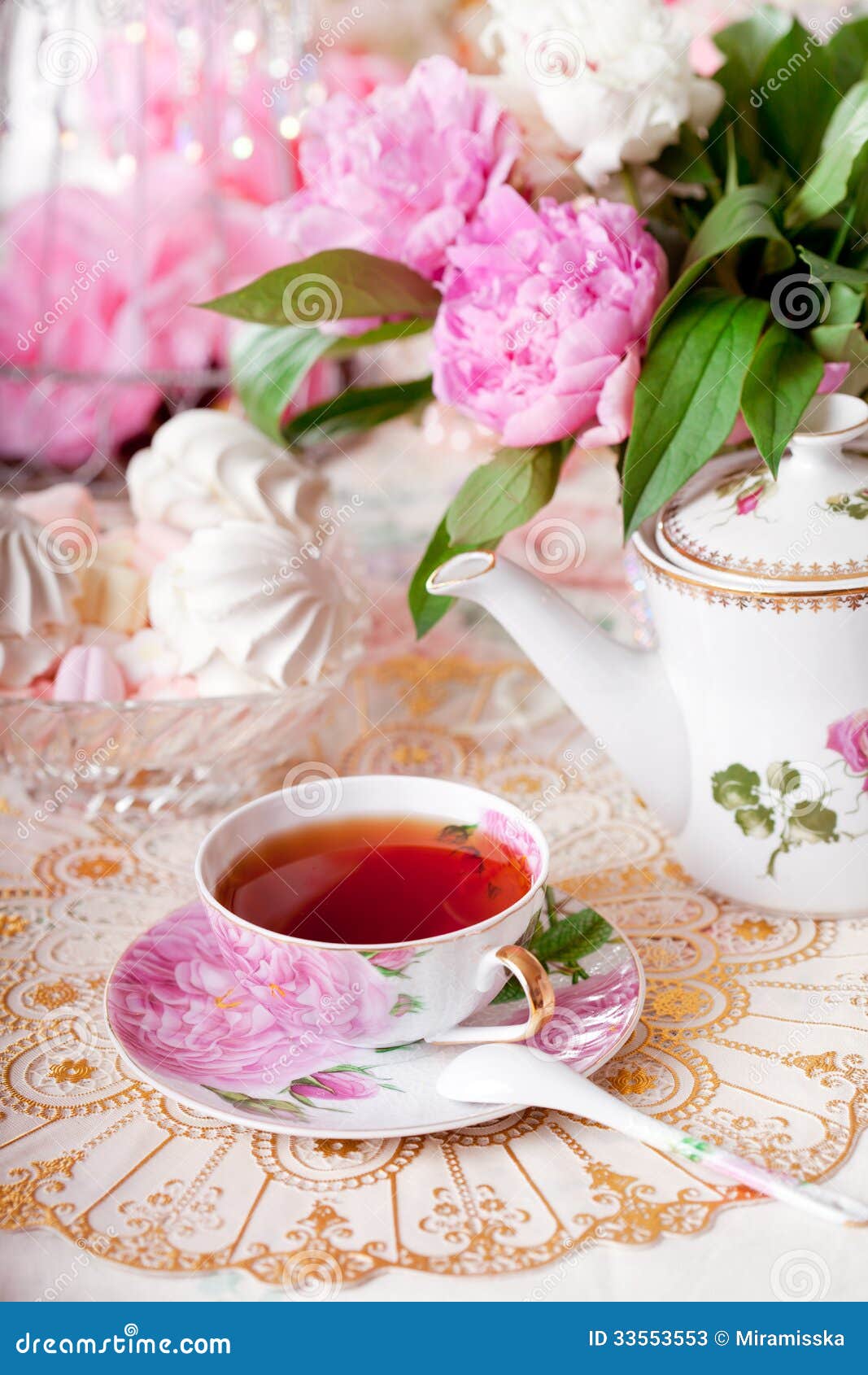 Vintage tea stock image. Image of drink, decorated, background - 33553553
