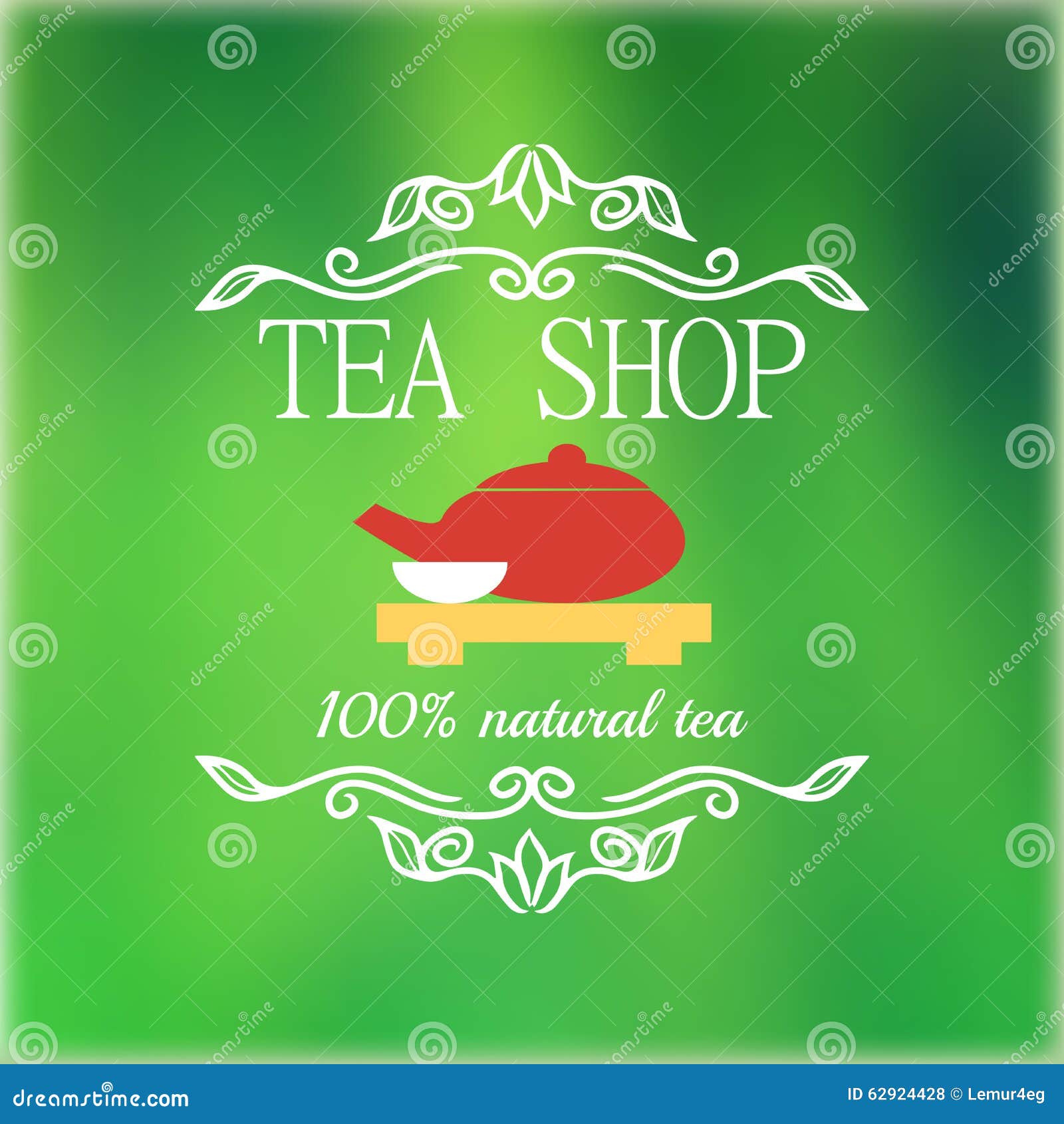 Vintage tea shop signage stock vector. Illustration of element - 62924428