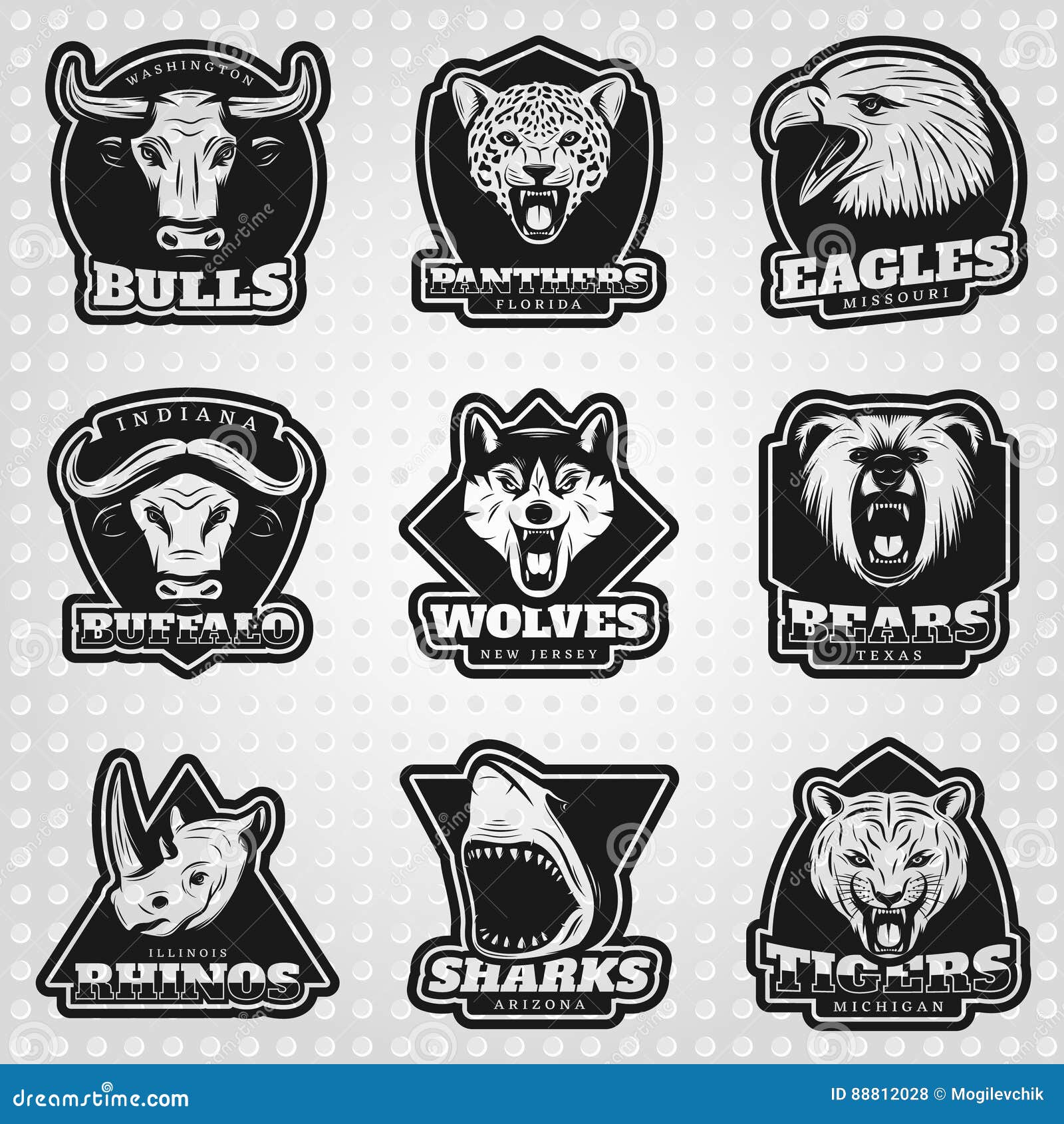 Vintage Team Sport Logos Collection Ilustración del Vector ...