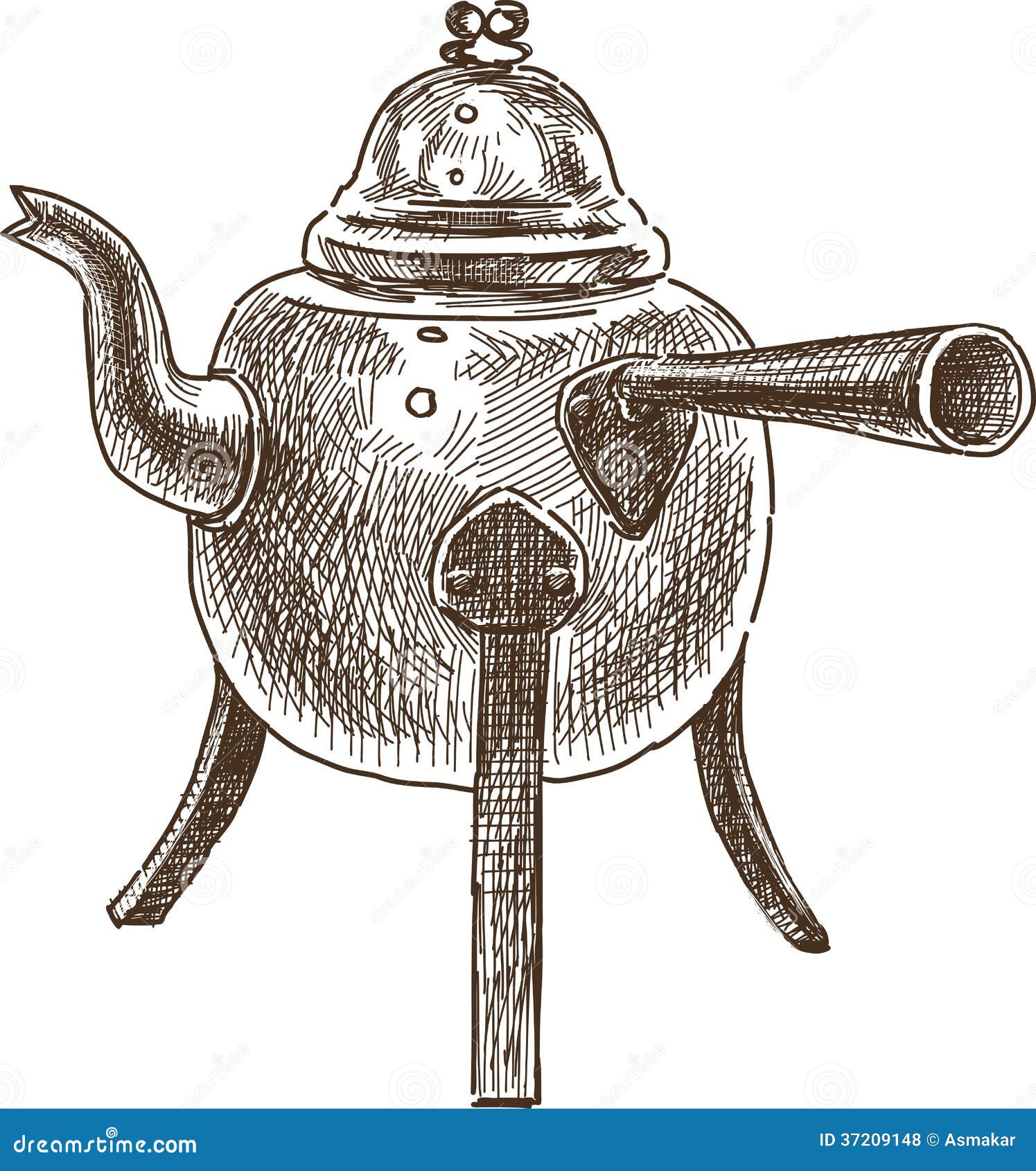 Vintage teapot stock vector. Illustration of isolated - 37209148