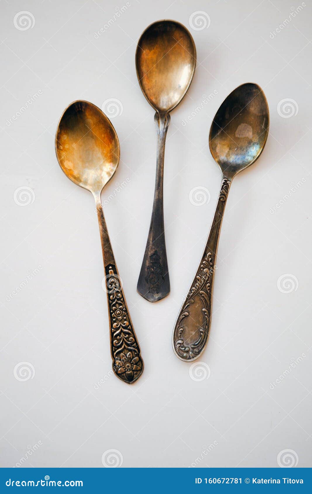Vintage teaspoons stock image. Image of spoon, three - 160672781