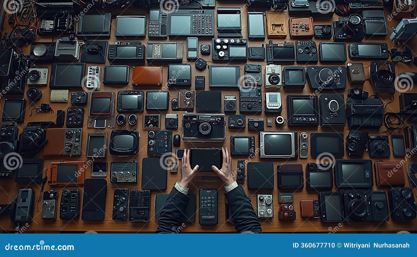 Vintage Tech Evolution Tabletop Display Stock Photo - Image of ...