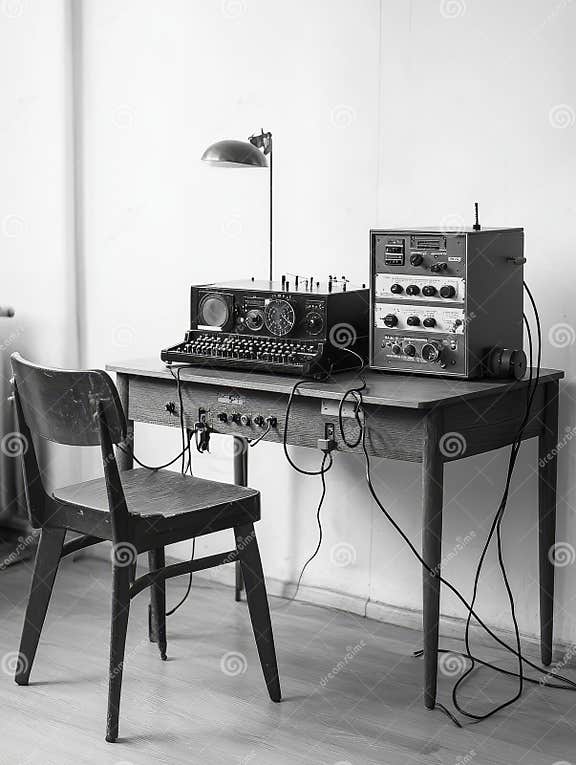 Vintage Technology Workstation Retro Computing Old Electronics Black ...