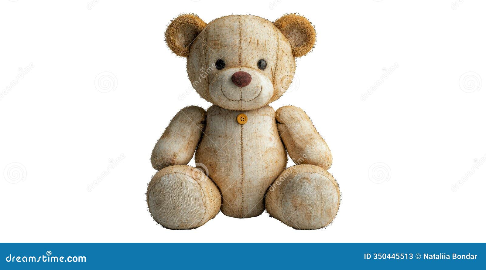 Vintage Teddy Bear with Rustic Texture Isolated on Transparent ...