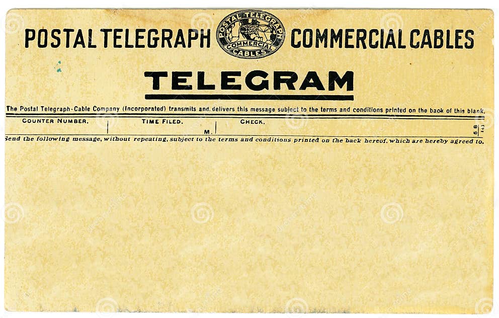 Vintage Telegram stock photo. Image of mail, space, antique - 5231888