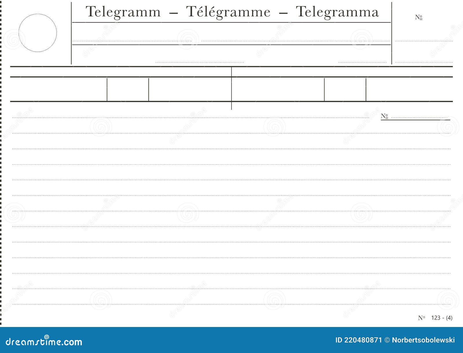 Blank Telegram Form. Vector Illustration | CartoonDealer.com #220480860