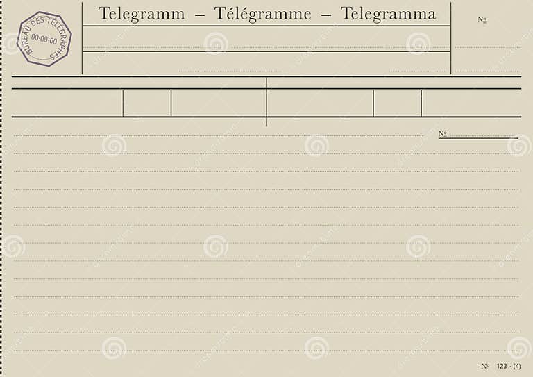 Blank telegram form. stock vector. Illustration of form - 220480878
