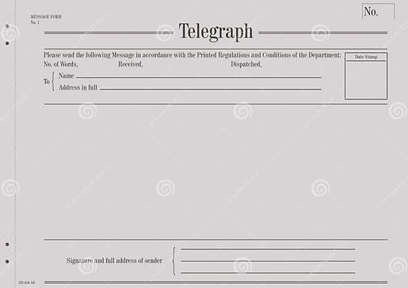 Vintage telegraph form. stock vector. Illustration of telegram - 97181895