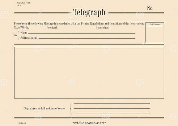Vintage telegraph form. stock vector. Illustration of nostalgic - 97182098