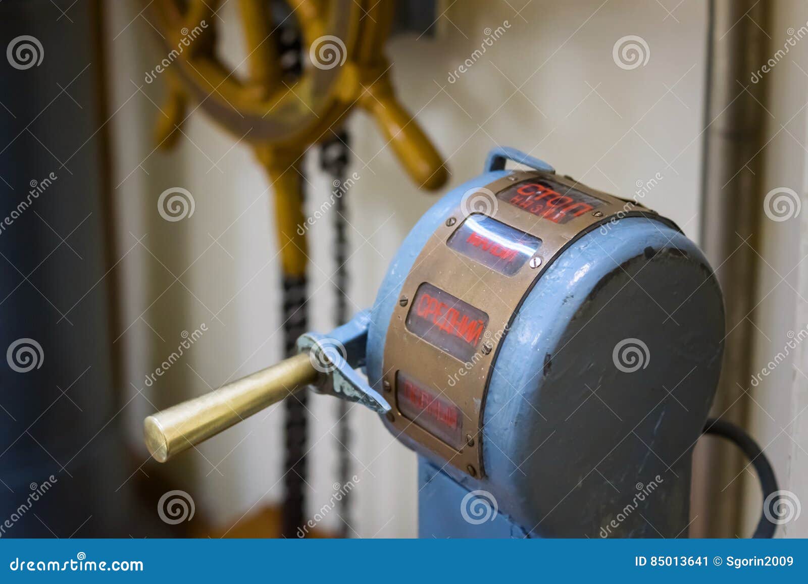 Vintage Telegraph Machine in Ship`s Deckhouse Stock Image - Image of ...