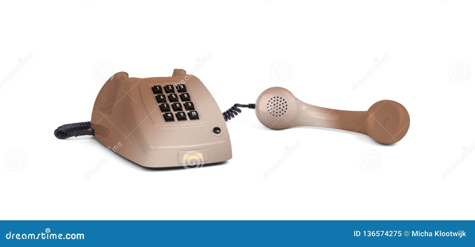 Vintage telephone - Brown stock image. Image of isolated - 136574275