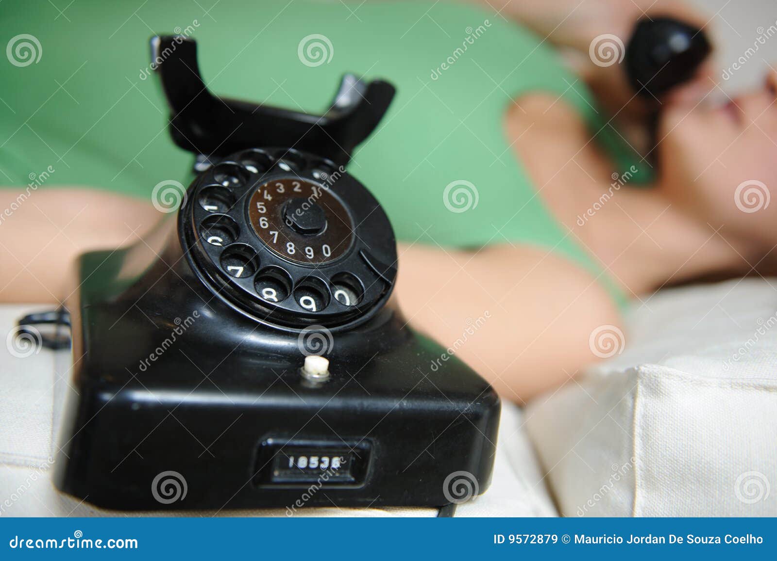 Vintage telephone and girl stock image. Image of call - 9572879