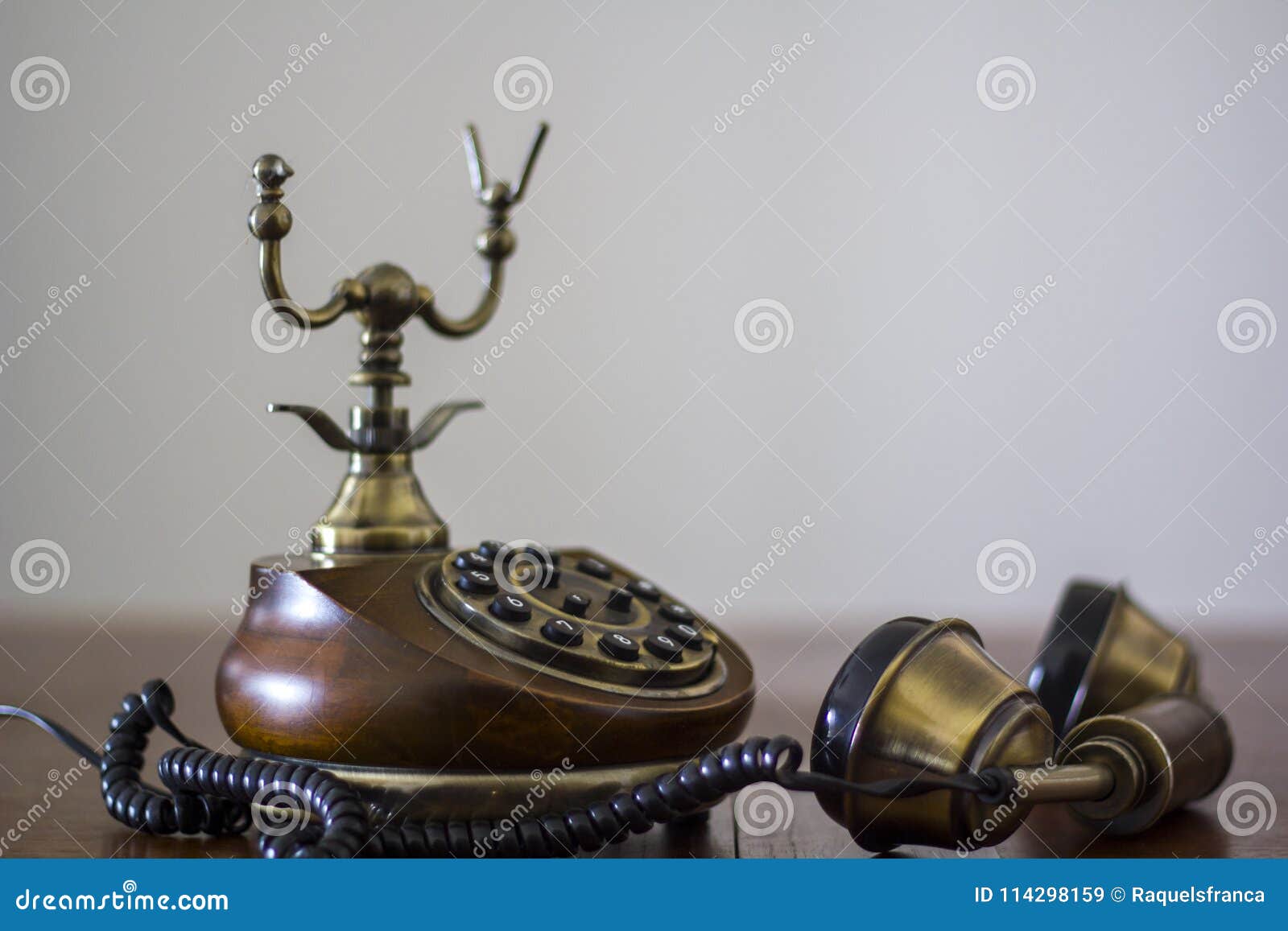 Vintage Phone with Handset Down Stock Image - Image of home, nostalgia ...