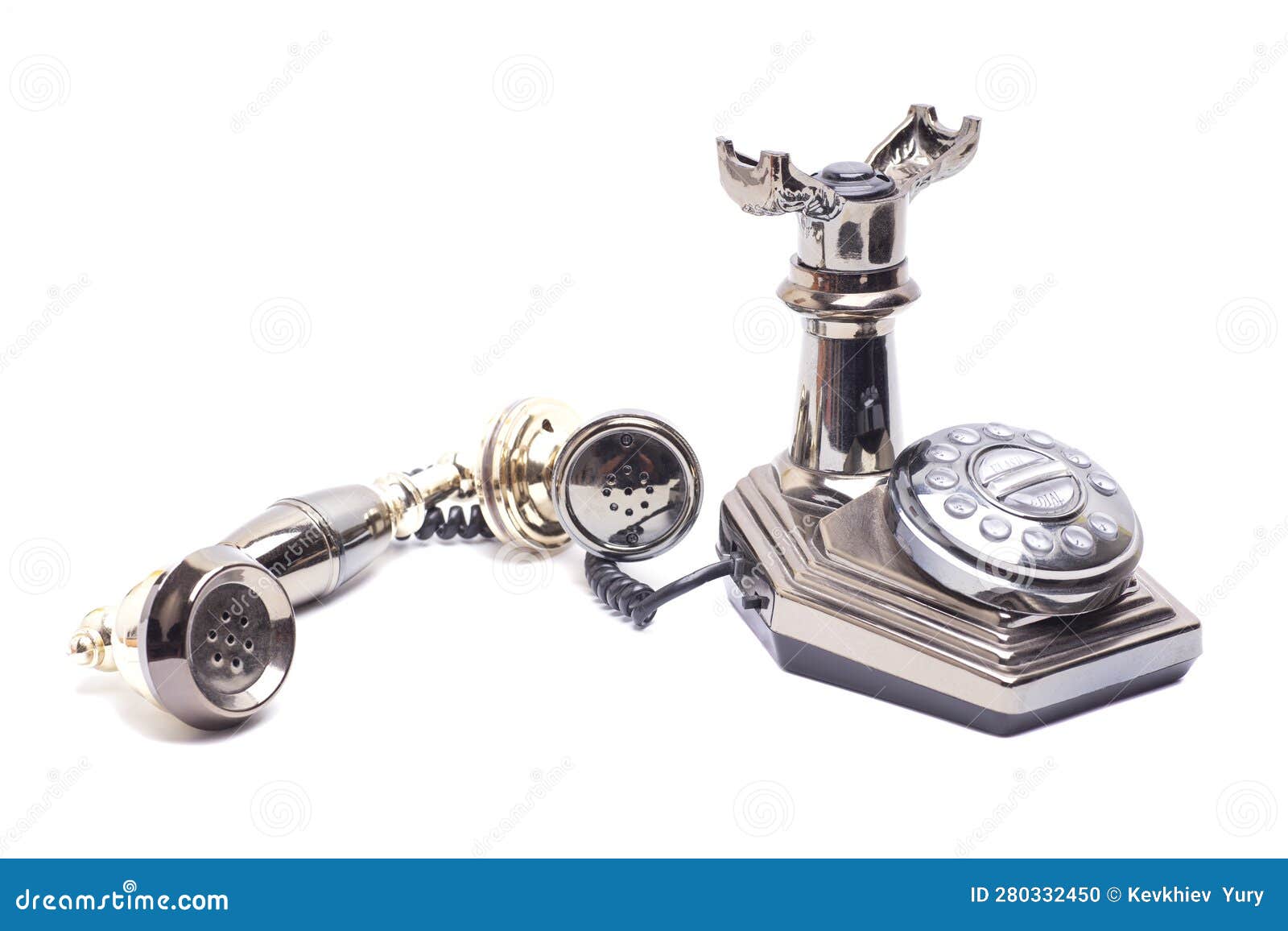 Vintage Telephone Isolated on White Background Stock Photo - Image of ...